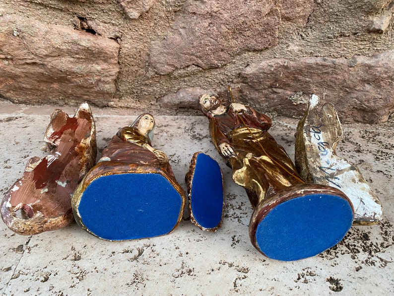 Vintage Nativity Scene Plaster Chalkware Figurines 5 Pieces Set ...