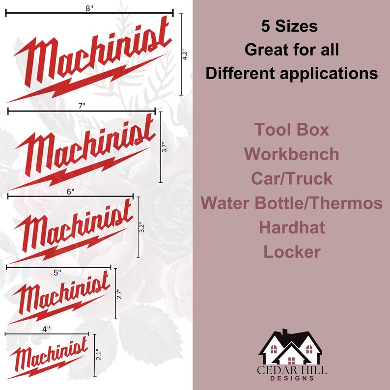 Machinist Vinyl Decal, Tool Box Decal, Machinist Sticker, Garage Decor ...