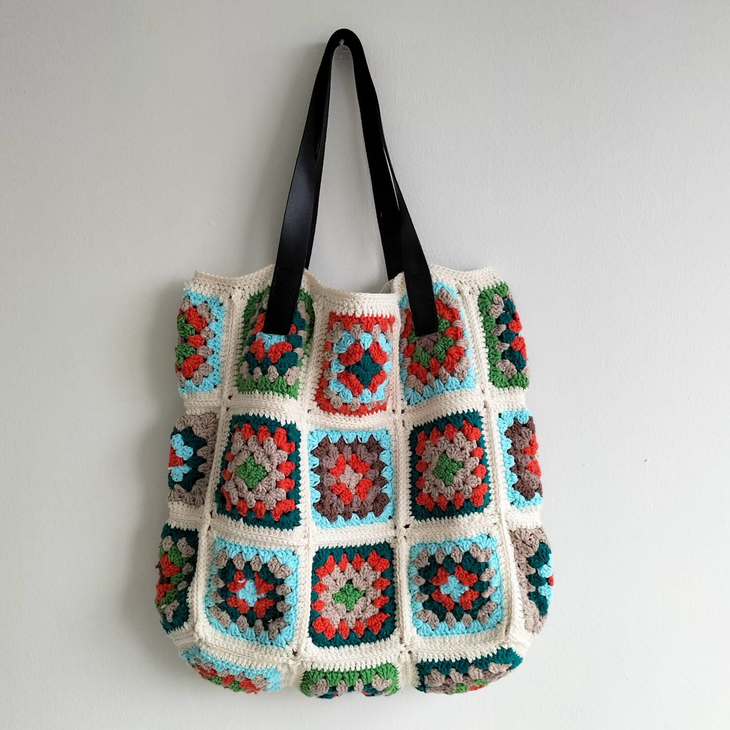 Crochet XL Tote Bag Granny Square Shoulder Bag Crochet - Etsy