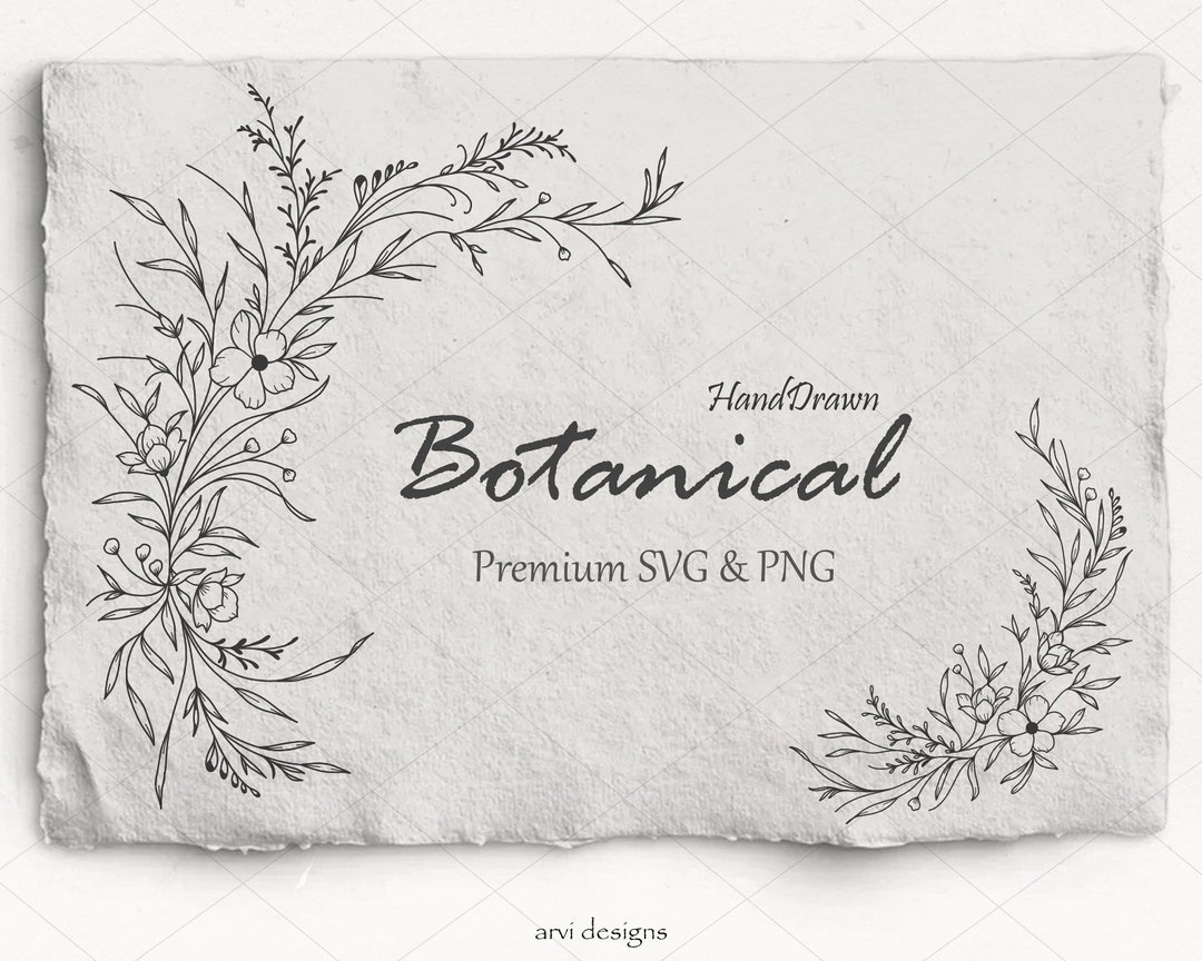 Corner Frame Svg Png botanical Frame Svgframe Floral Frame - Etsy UK