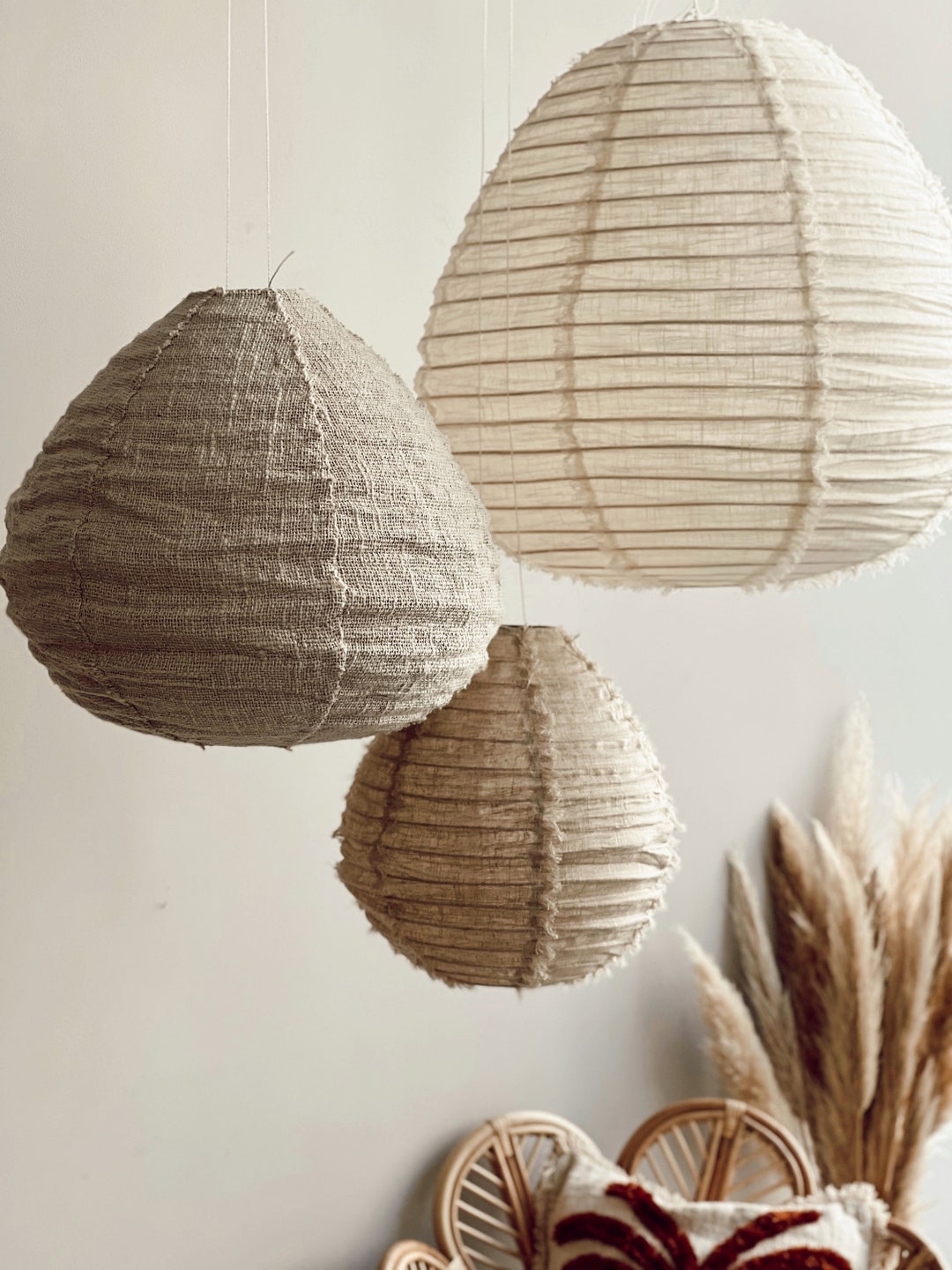 Wabi Sabi Linen Lighting - Etsy