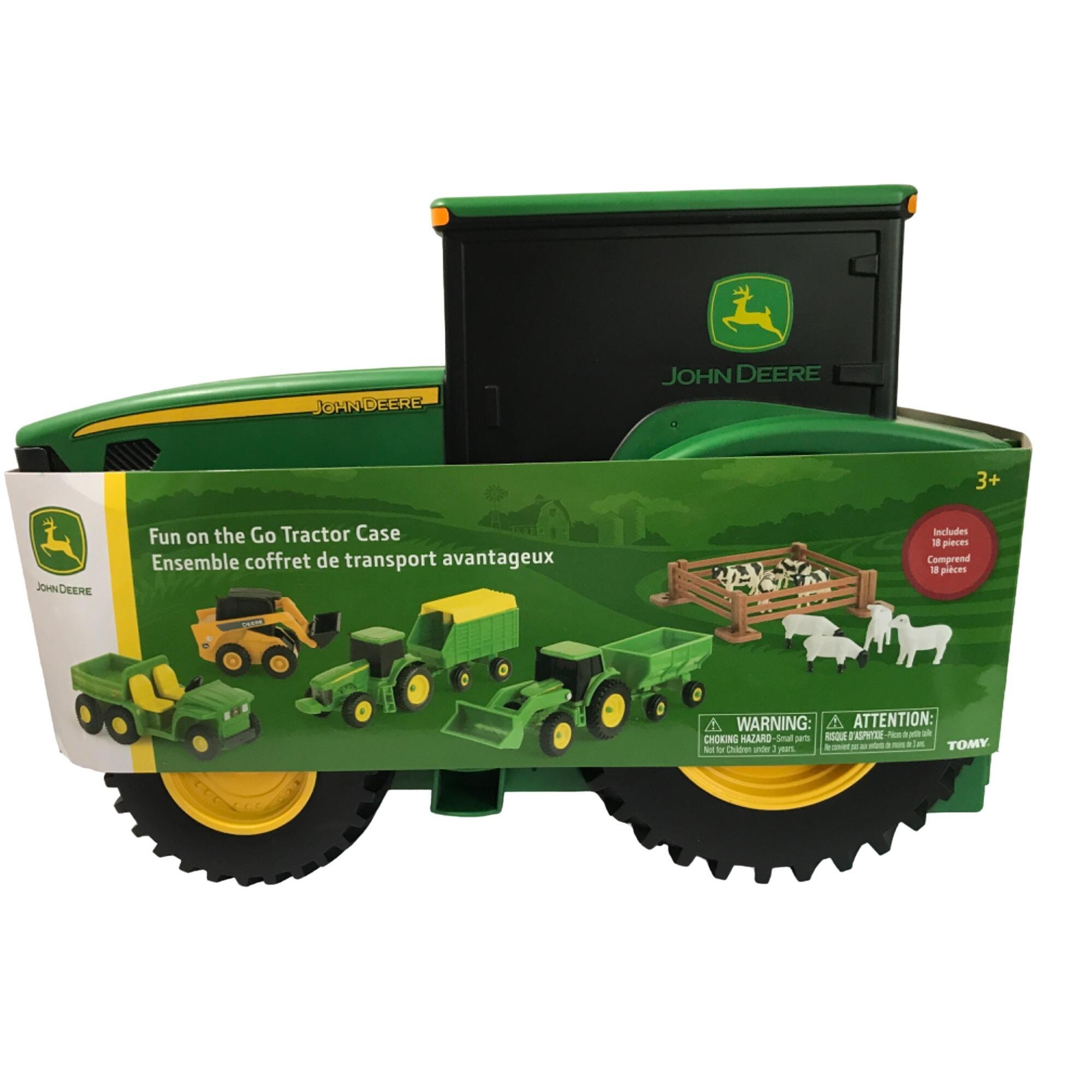 John Deere Tractor Pack and Play Carry Case on the Go 18 Piece Farm ...