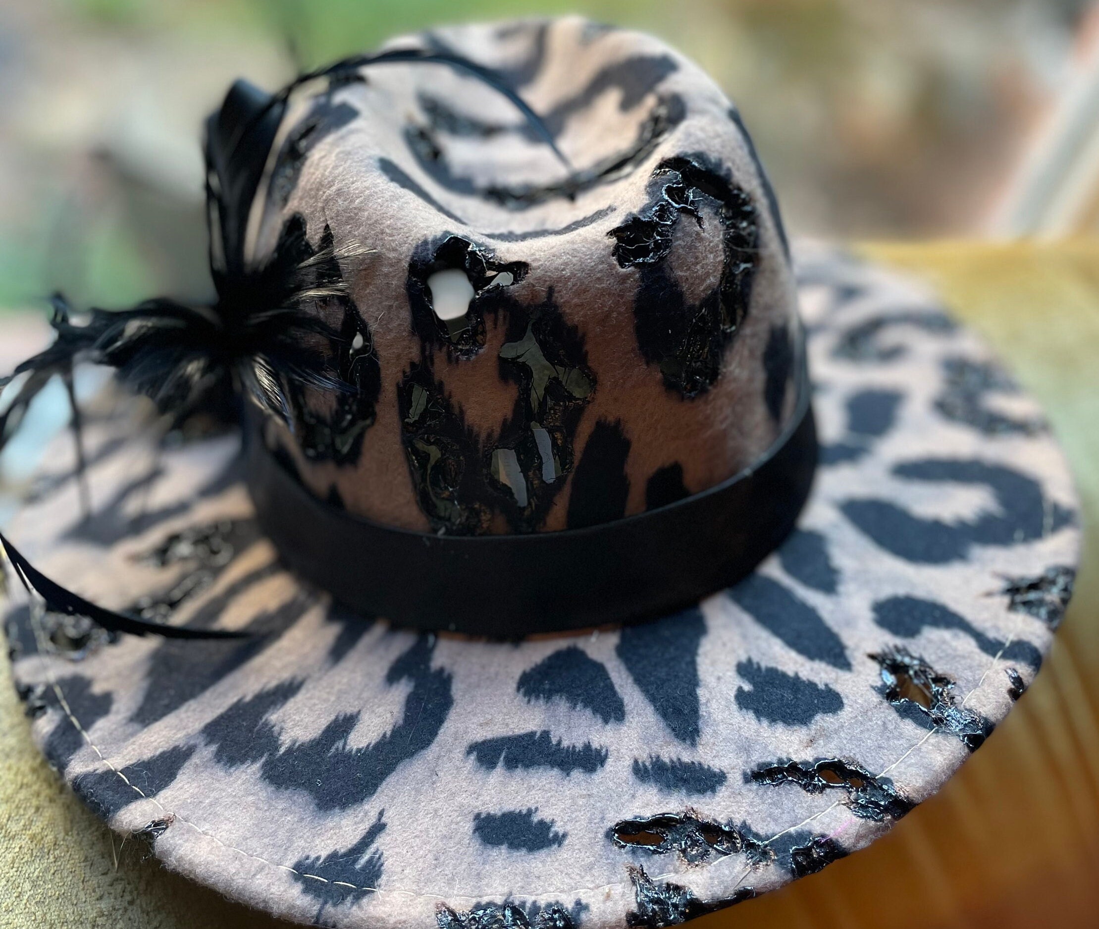 Wide Brim Felt Cheetah Print Classy Sophisticated Modern Urban Fedora ...