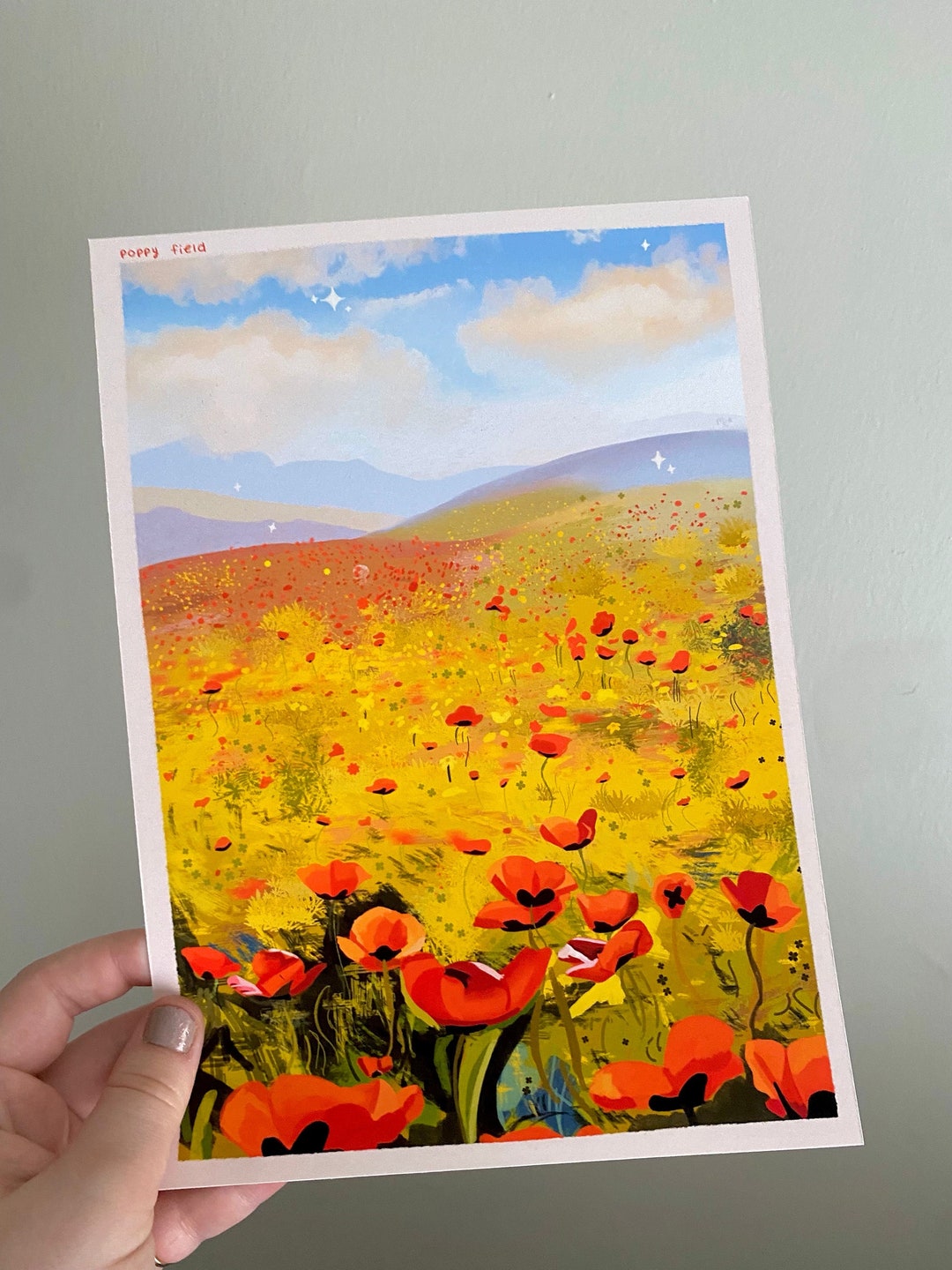 Poppy Field Print - Etsy