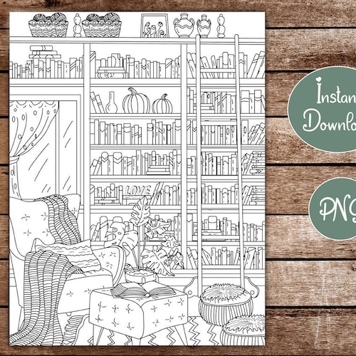 Hygge Coloring Book for Adults Boho and Nordic Interior - Etsy