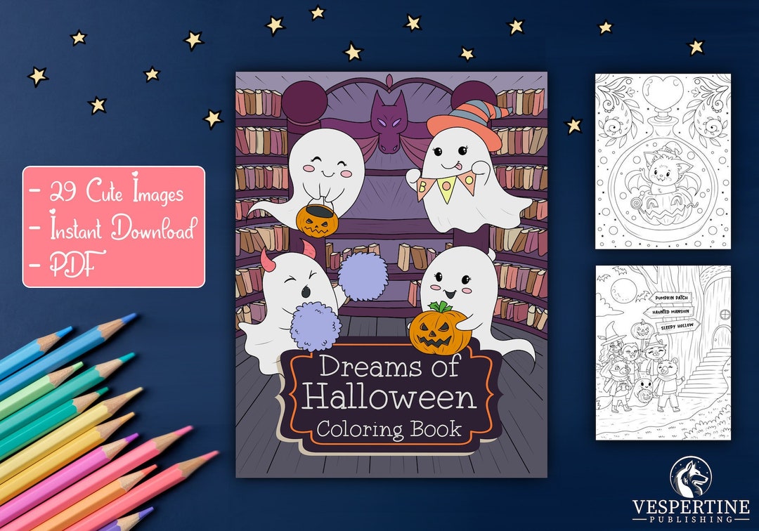 Halloween Coloring Book for Kids and Adults | 29 Coloring Pages | Cute ...