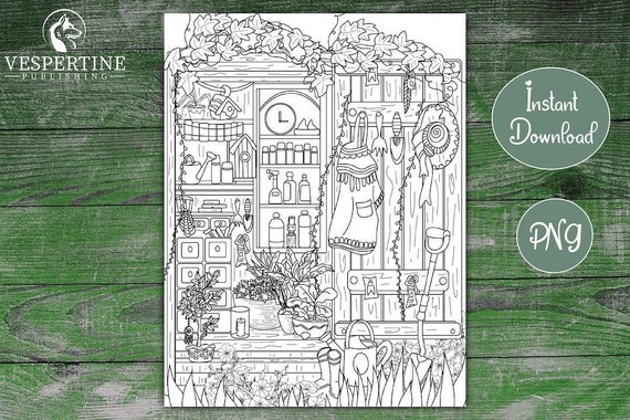 Hygge Coloring Page Cozy Home Interior Design Boho and | Etsy