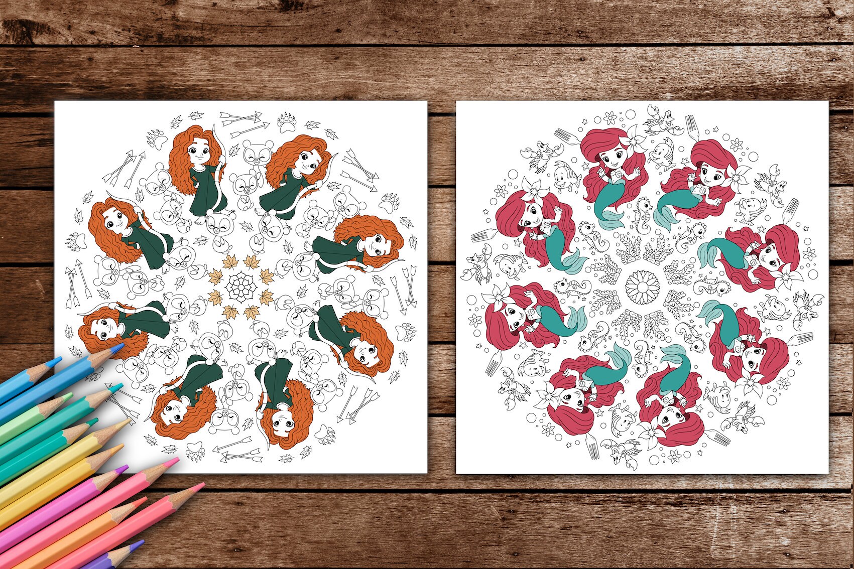 Adorable Mandalas Cute Princesses and Fairy Tales Coloring Book for ...