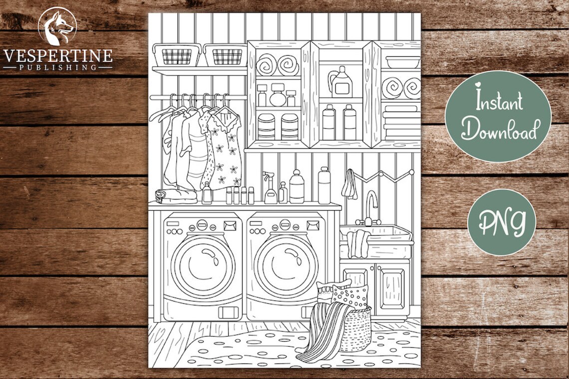 Hygge Coloring Page Cozy Home Interior Design Boho and - Etsy