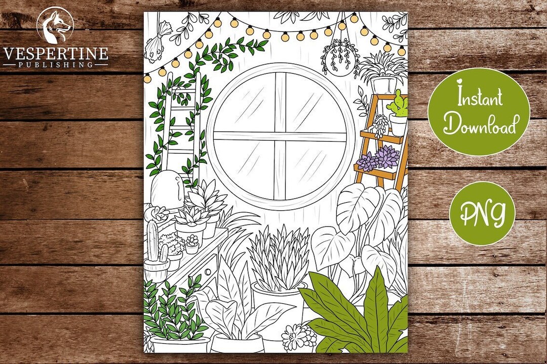 Cute Interior Design Coloring Page for Adults | Cozy Boho Home ...