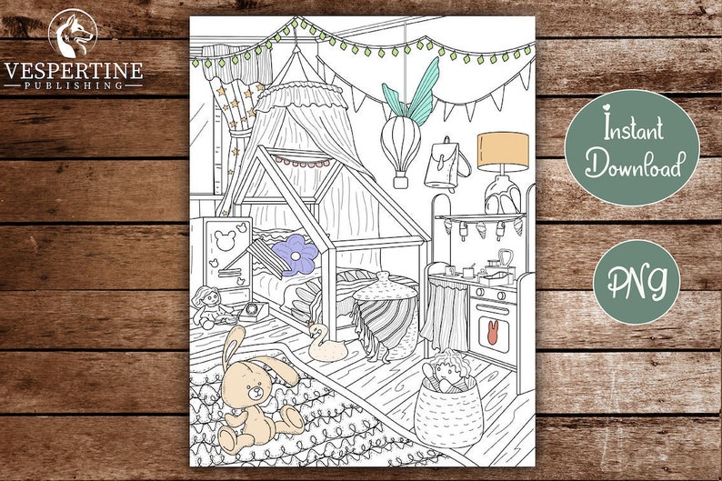 Hygge Coloring Page | Cozy Home Interior Design Boho and Nordic ...