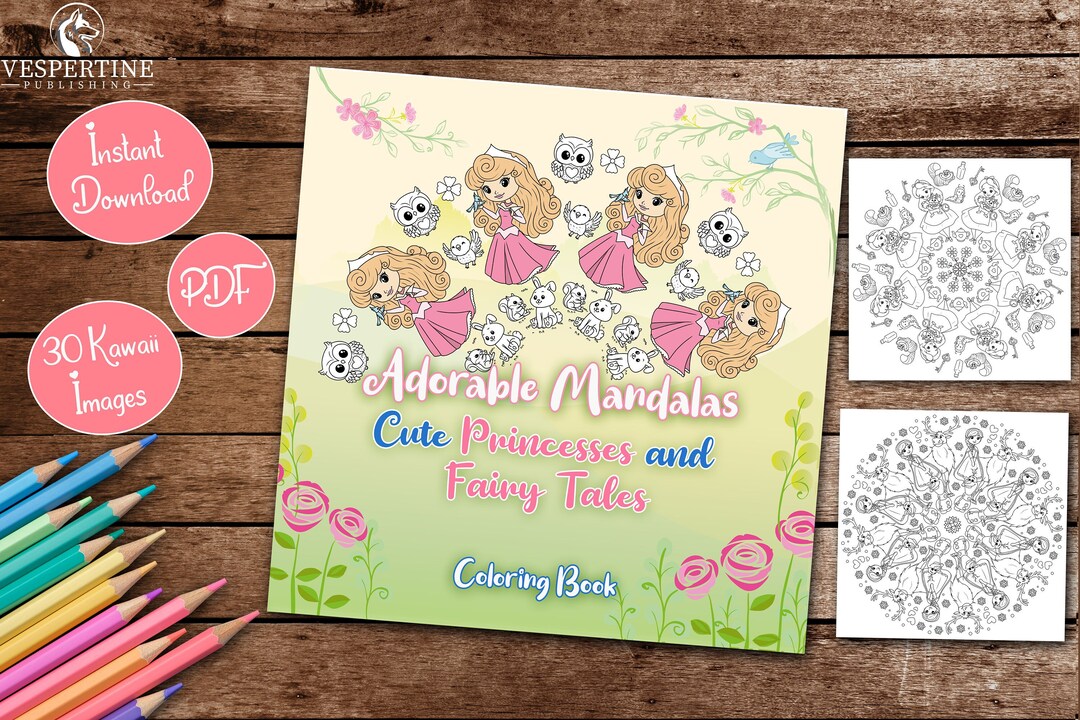 Adorable Mandalas Cute Princesses and Fairy Tales Coloring Book for ...