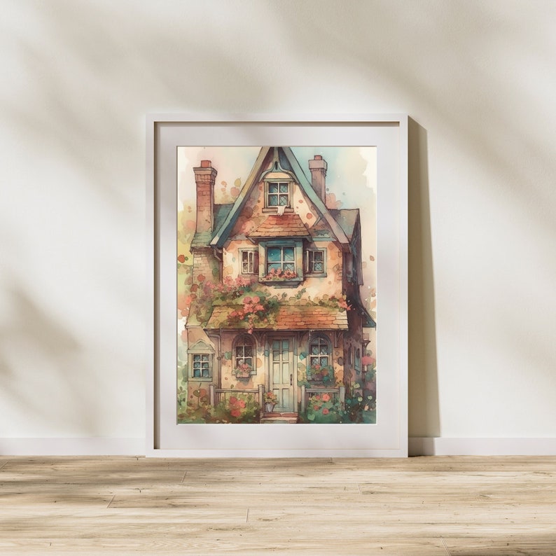 Cottagecore Wall Art, Set of 6 Prints, Watercolor Style, Floral Garden ...