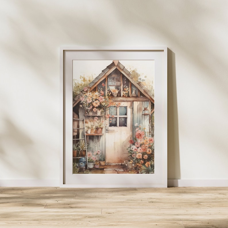 Cottagecore Wall Art, Set of 6 Prints, Watercolor Style, Floral Garden ...