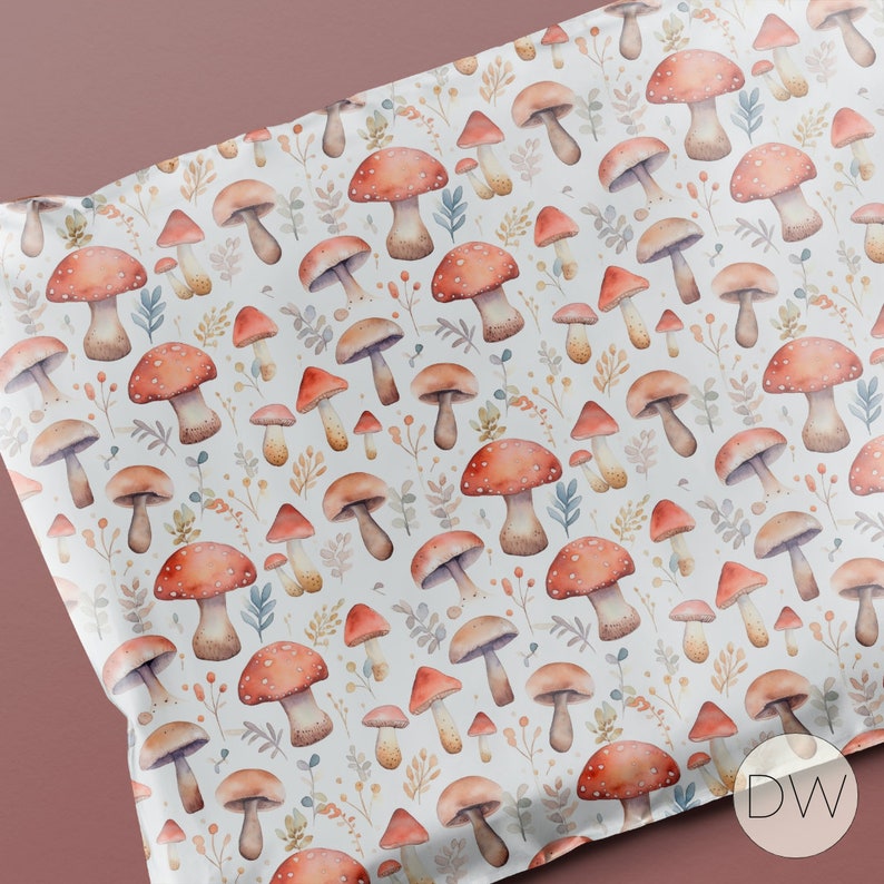 15 Boho Seamless Digital Paper Mushroom Patterns, Watercolor Mushrooms ...
