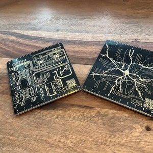Circuit Board Coasters - Customized Text - Coffee Tea Computer Gift ...