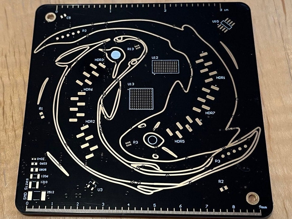 Circuit Board Coasters Yin Yang Koi Floating in a Circuit | Etsy
