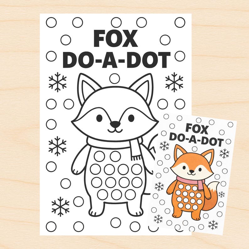 Fox Do-a-dot Printable | Winter Dot Marker Activity for Toddlers ...