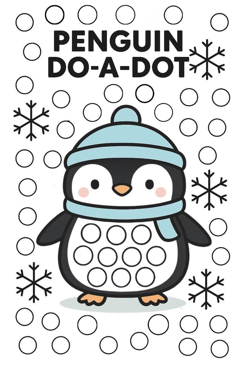 Penguin Do-a-dot Printable | Winter Dot Marker Worksheets | Toddler ...