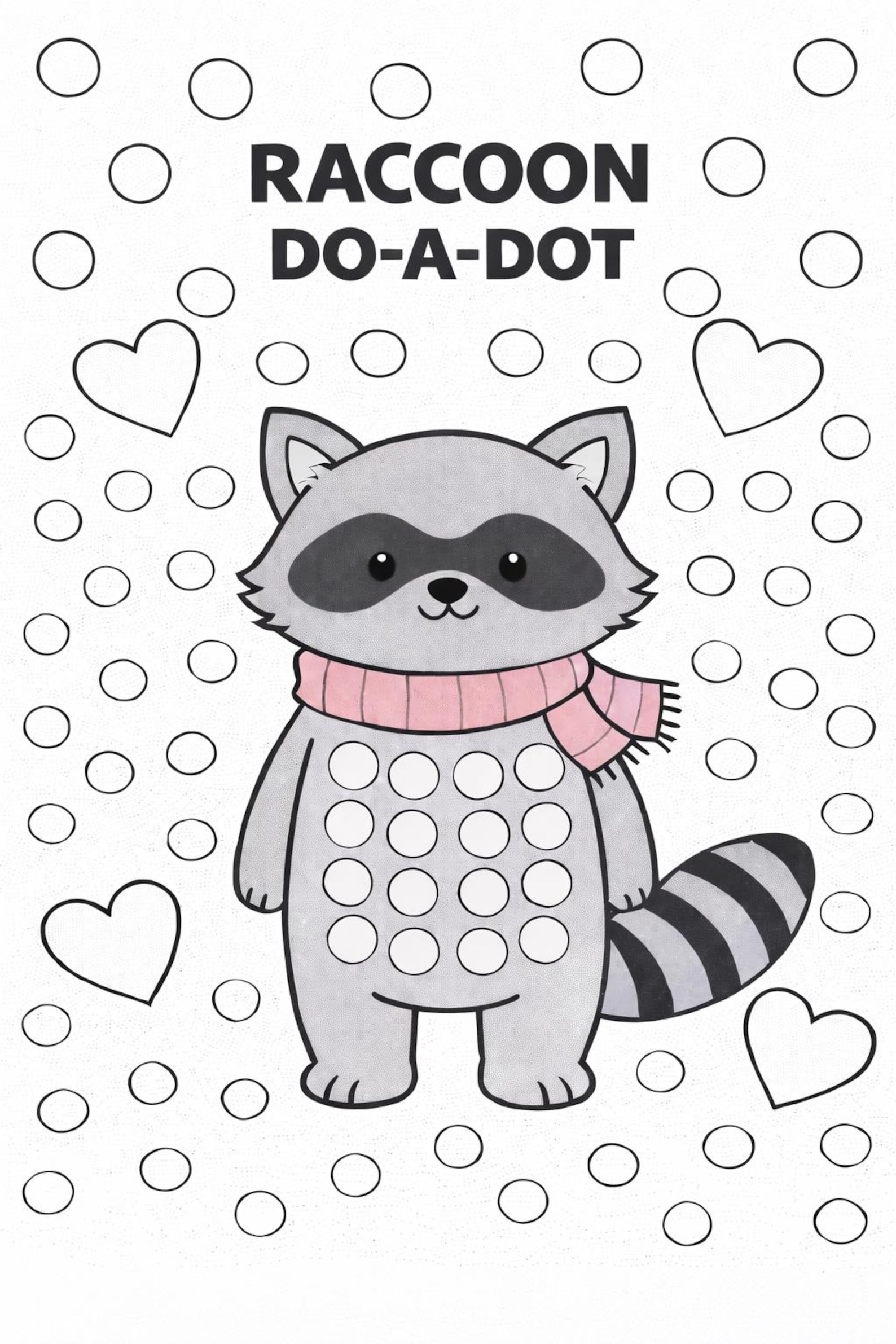 Raccoon Do-a-dot Printable | Winter Dot Marker Page | Toddler-preschool ...