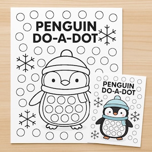 Penguin Do-a-dot Printable | Winter Dot Marker Worksheets | Toddler ...