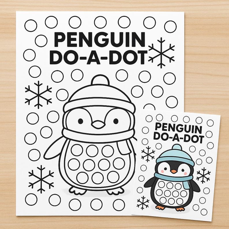 Penguin Do-a-dot Printable | Winter Dot Marker Worksheets | Toddler ...