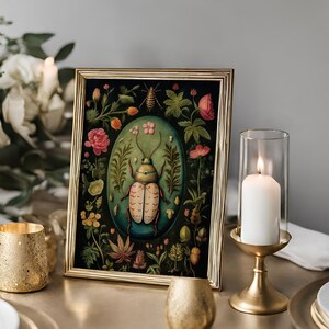 Gothic Beetle Dark Academia Print, Dark Cottagecore Gift, Printable ...