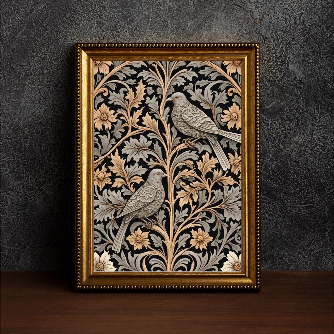 Medieval Birds Vintage Print, Printable Digital File, Modern Farmhouse ...