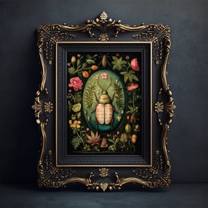 Gothic Beetle Dark Academia Print, Dark Cottagecore Gift, Printable ...