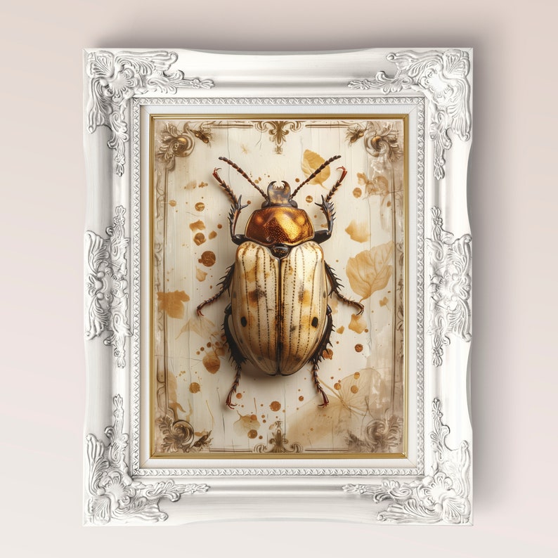 Gold Beetle Dark Academia Print, Cottagecore Gift, Printable Digital ...