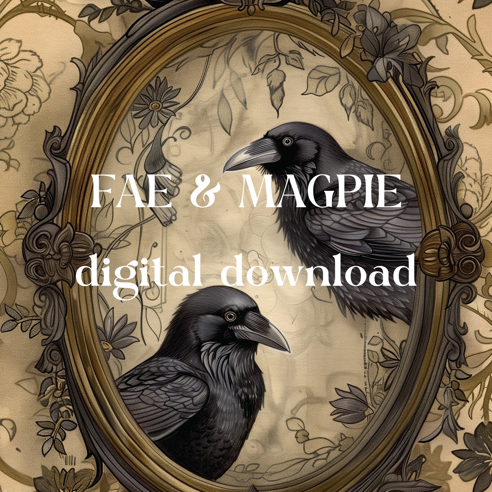 Ravens Victorian Vintage Print, Dark Cottagecore Wall Art, Printable ...