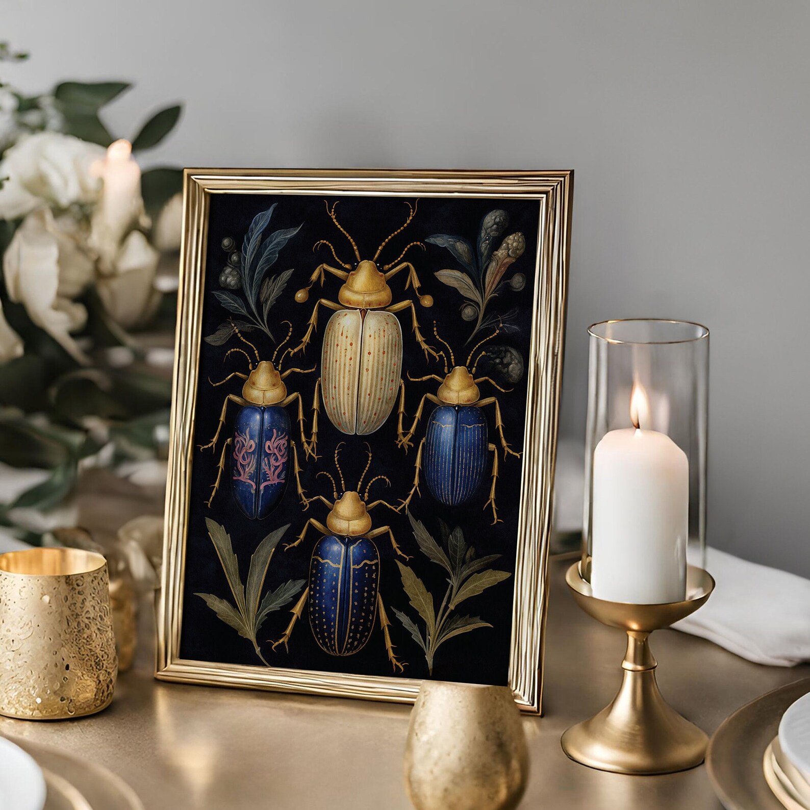 Blue Beetles Dark Academia Print, Dark Cottagecore Gift, Printable ...