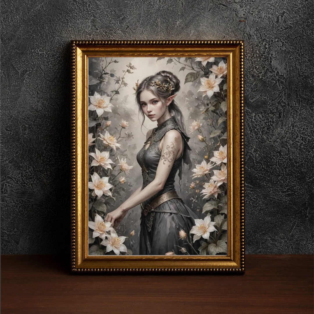 Fairytale Elf Fantasy Print, Dark Academia Poster, Cottagecore ...