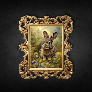 Victorian Bunny Woodland Print, Vintage Rabbit Wall Art, Cottagecore ...