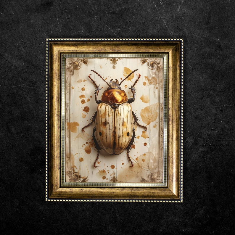 Gold Beetle Dark Academia Print, Cottagecore Gift, Printable Digital ...