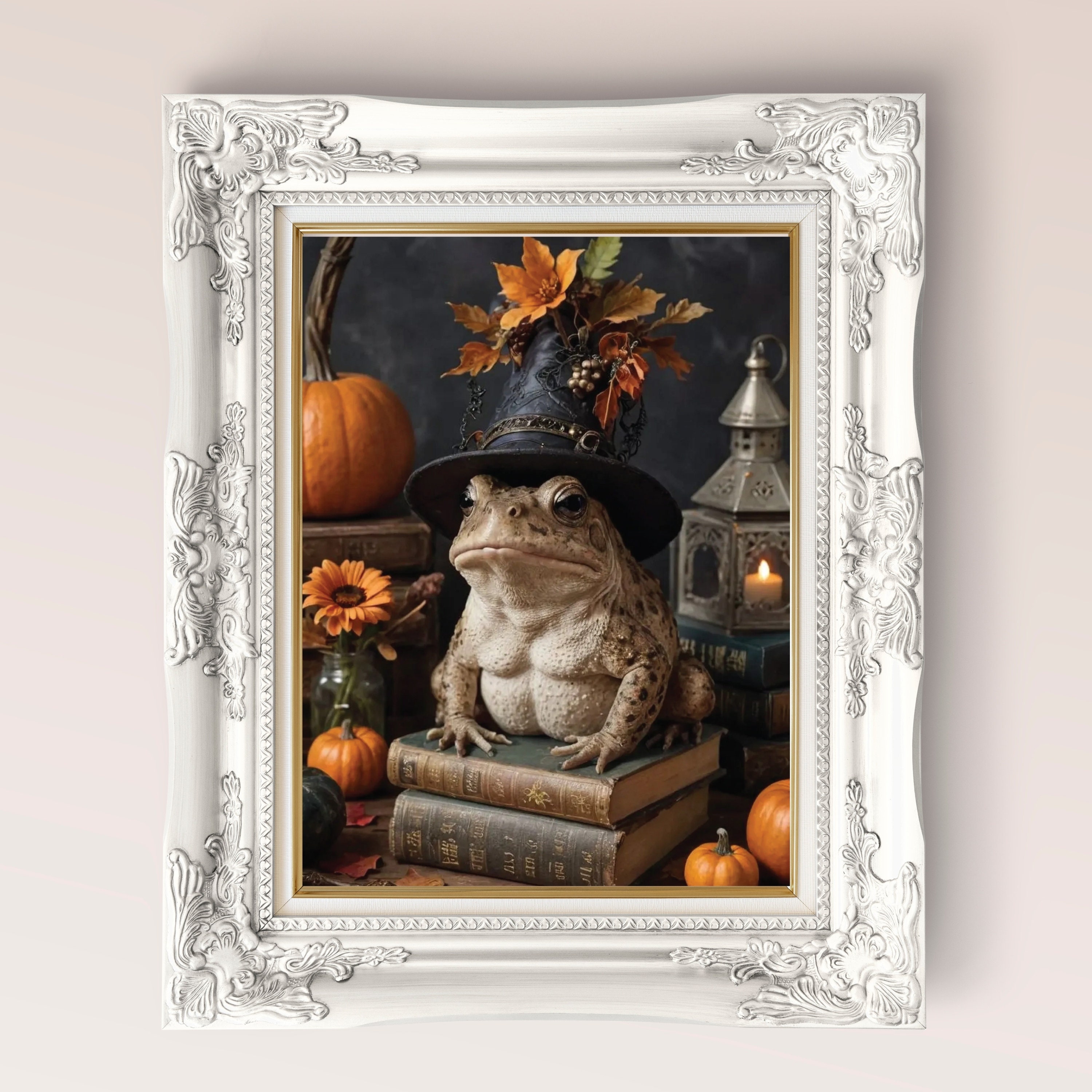 Halloween Toad Dark Academia Print, Dark Cottagecore Gift, Printable ...