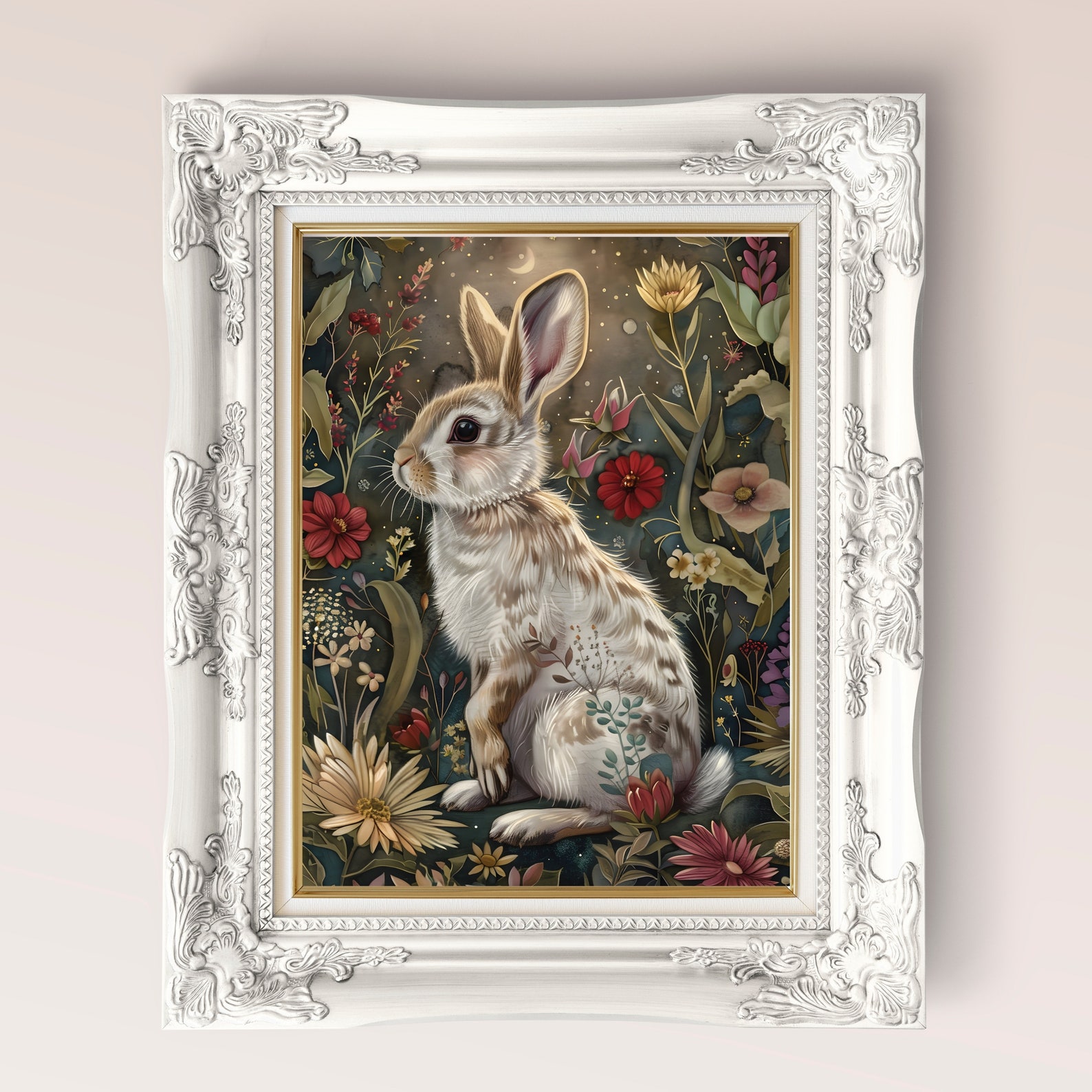 Rabbit Magical Forest Cottagecore Print, Forestcore Decor, Printable ...