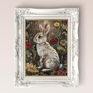 Rabbit Magical Forest Cottagecore Print, Forestcore Decor, Printable ...