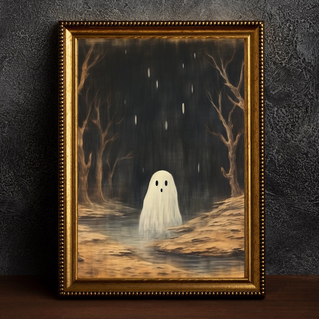 Ghost in the Forest Spooky Print, Haunting Ghost Halloween Decor ...