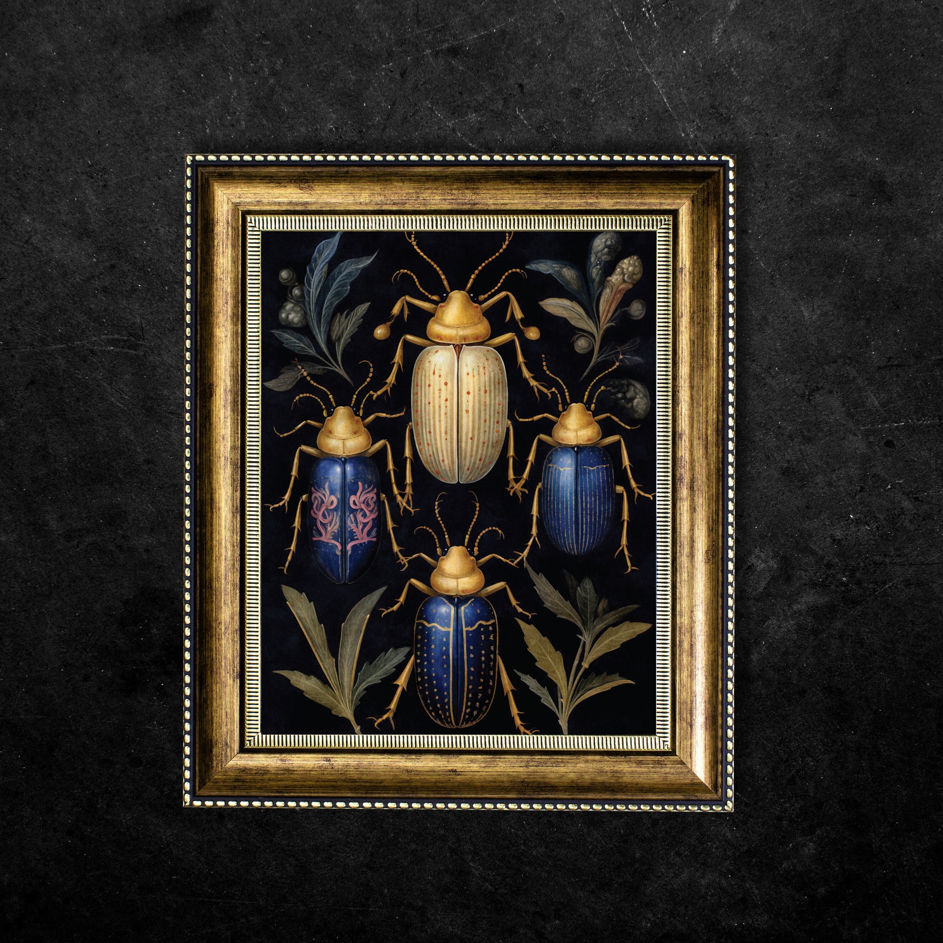 Blue Beetles Dark Academia Print, Dark Cottagecore Gift, Printable ...