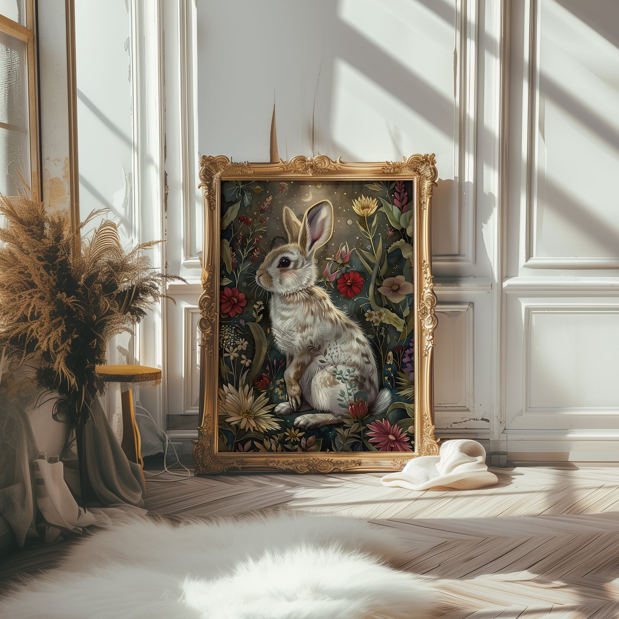 Rabbit Magical Forest Cottagecore Print, Forestcore Decor, Printable ...