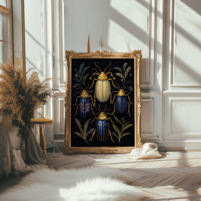 Blue Beetles Dark Academia Print, Dark Cottagecore Gift, Printable ...