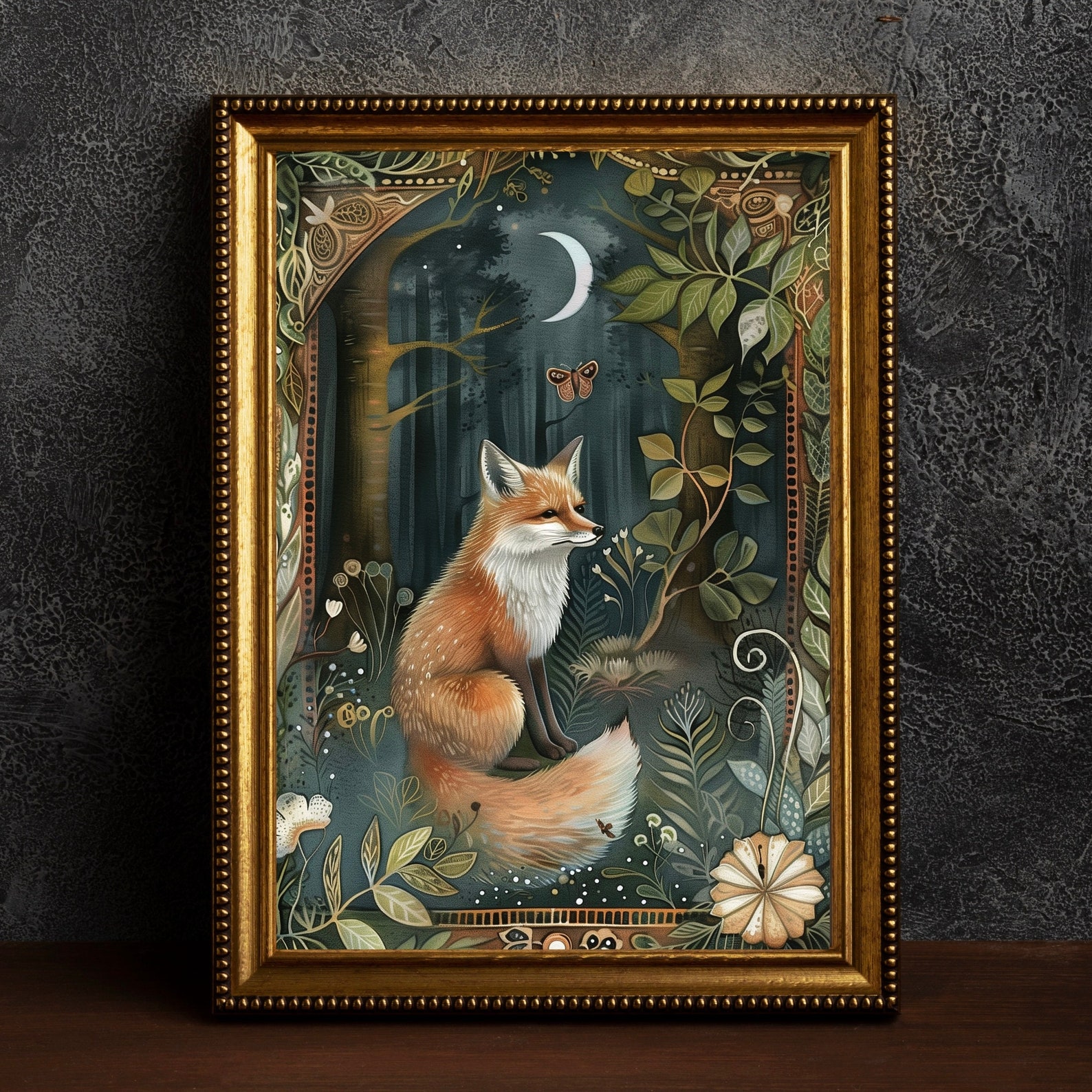 Woodland Fox Cottagecore Print, Forestcore Decor, Printable Digital Art ...
