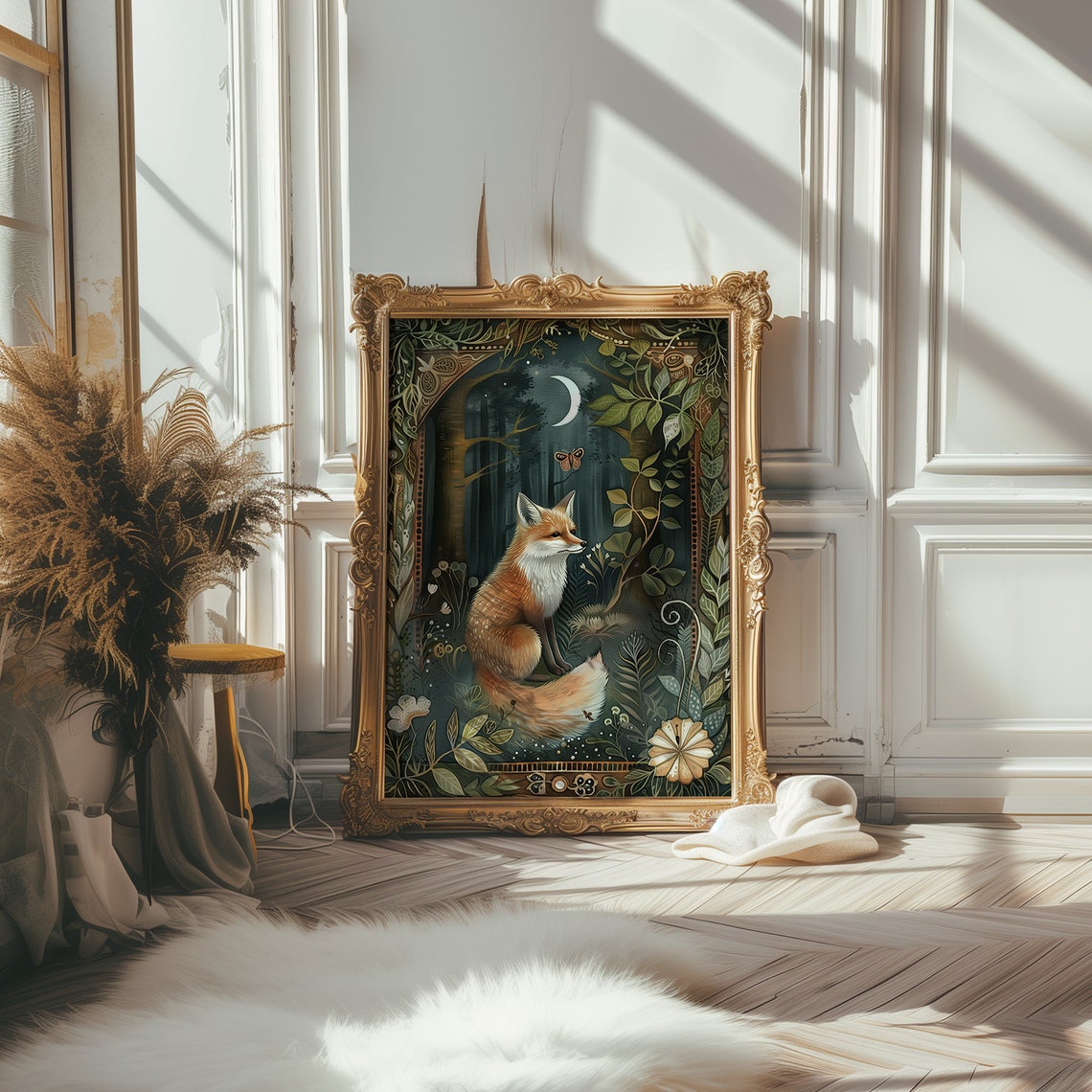 Woodland Fox Cottagecore Print, Forestcore Decor, Printable Digital Art ...