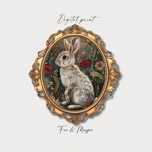 Rabbit Magical Forest Cottagecore Print, Forestcore Decor, Printable ...