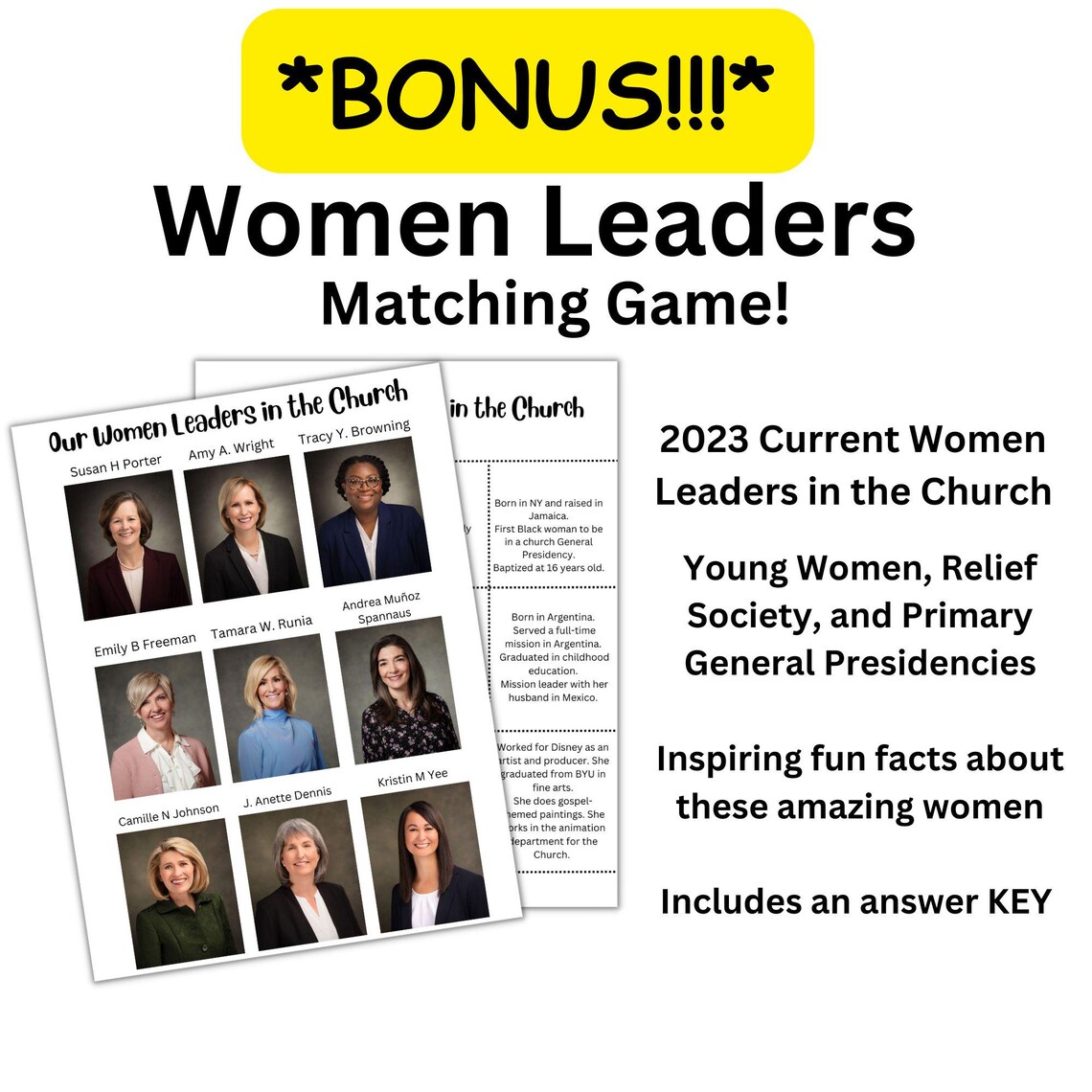 General Conference Matching Game for Kids, Get to Know the Prophet and ...