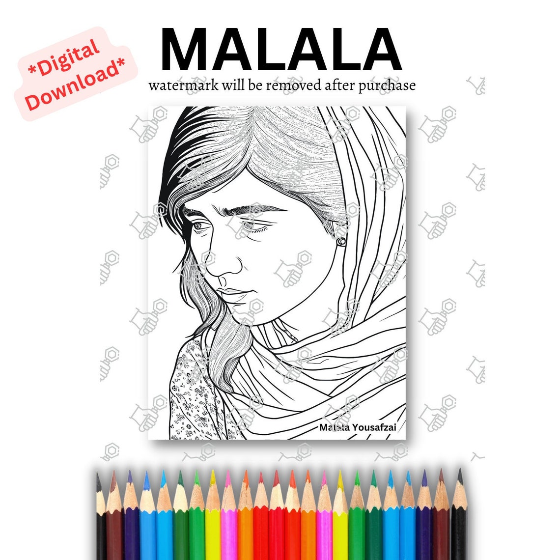 Malala Coloring Page, Influential Women in History Coloring Pages ...