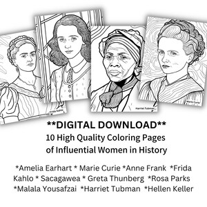 Women in History Digital Download, Influential Women Coloring Pages ...