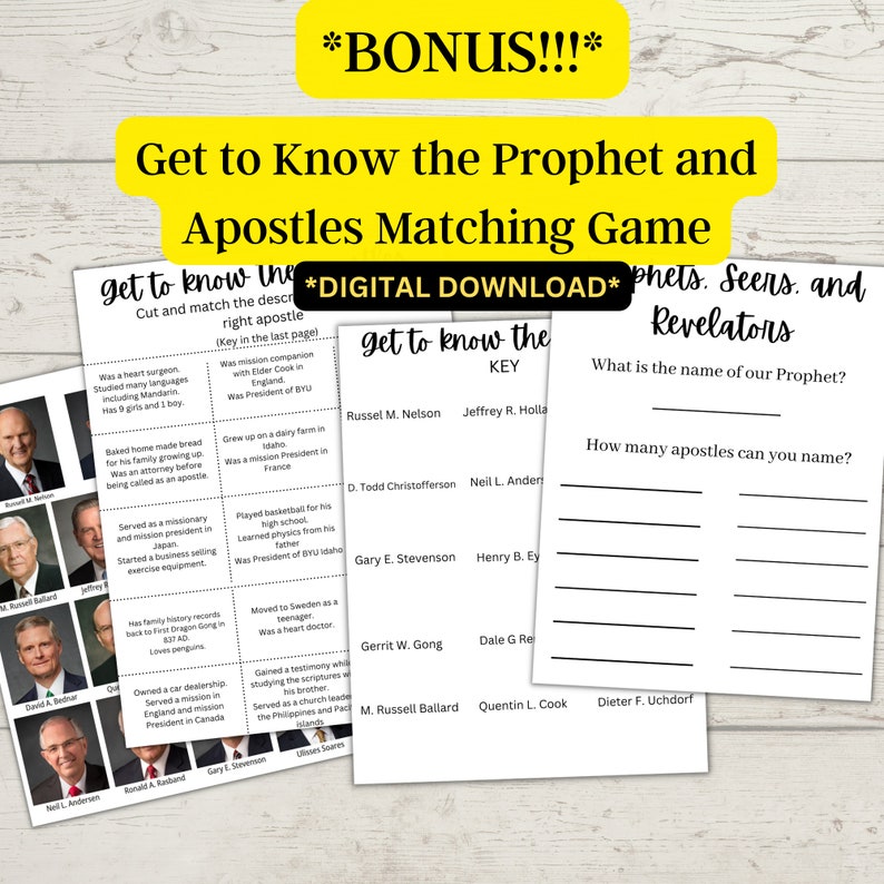 General Conference Matching Game for Kids, Inspiring Women Leaders From ...