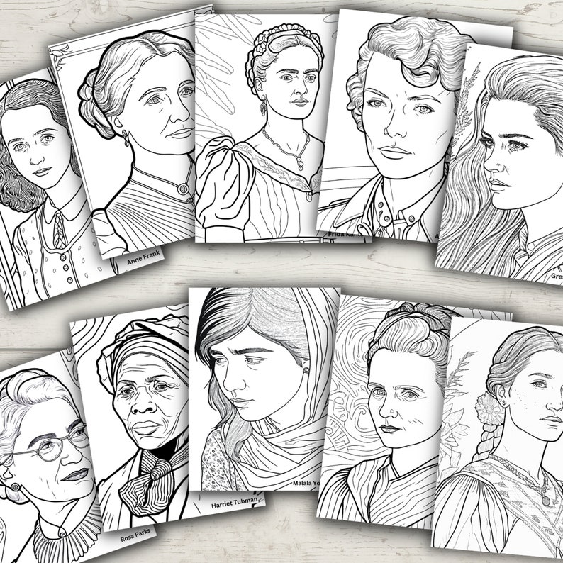 Women in History Digital Download, Influential Women Coloring Pages ...